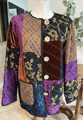 indigo moon woman’s medium purple patch work Cottage Core wearable art ...
