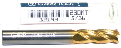 Garr Tool 4-Flute Carbide 5/16" TiN Coated End Mill 13193 New | eBay