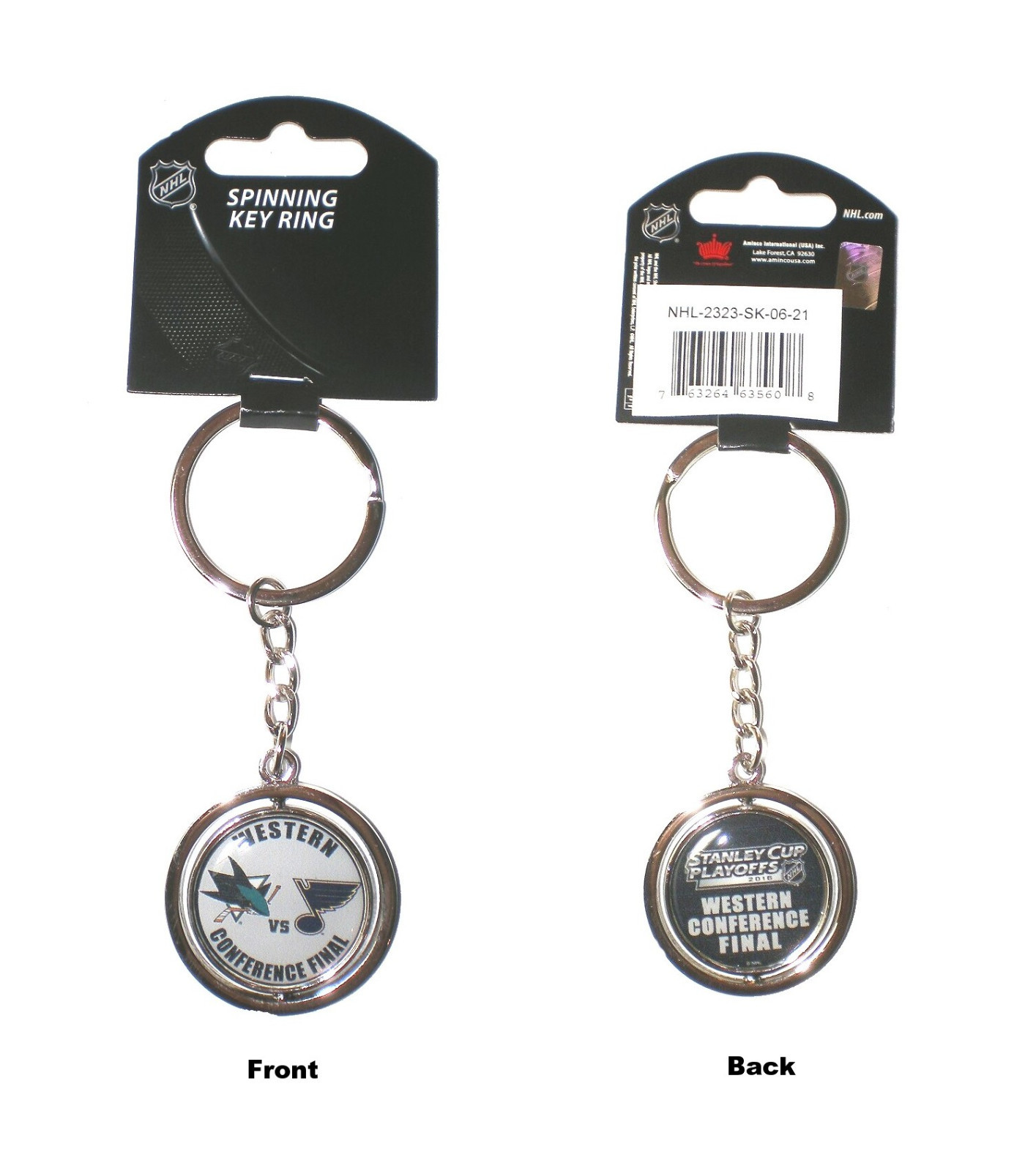 SJ Sharks vs SL Blues Spinner Keychain 2016 Stanley Cup Conference ...