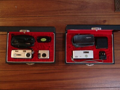 2 Minolta Cameras, Minolta 16 MG-S & Minolta 16P w/ Hard Cases ...