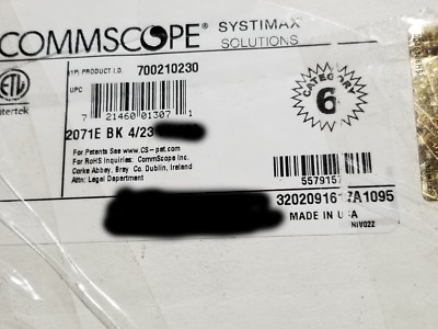 Commscope 2071E 23/4P Cat6 Gigaspeed XL U/UTP Plenum Network Cable ...