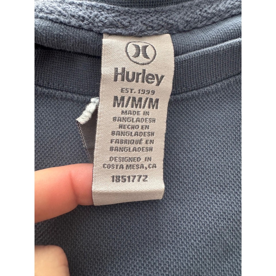 Hurley Gray Pullover Crewneck Sweatshirt Men's Medium M Embroidered ...