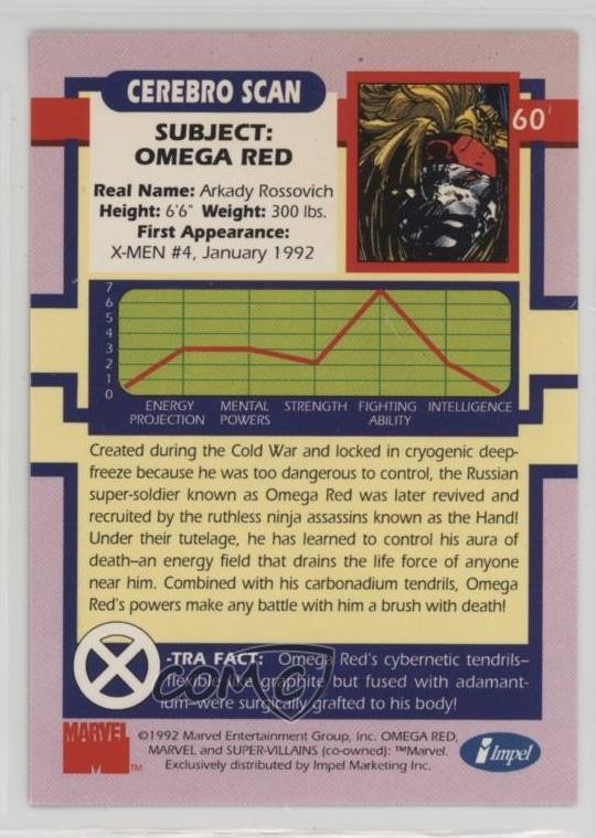 1992 Impel Marvel X-Men Omega Red #60 1i1p | eBay