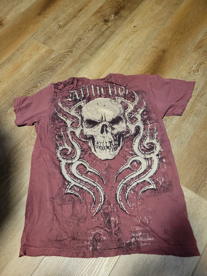 Affliction Cross on Front Skull on back. T-Shirt | eBay