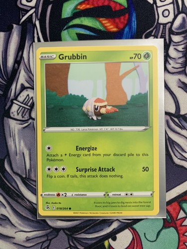 Grubbin 018/264 - NM / M Fusion Strike Pokemon Card NM/M FREE SLEEVE ...