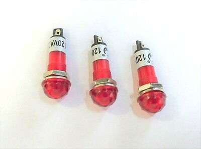 3 BBT Marine Grade 120 volt Red LED Jewel Indicator Lights | eBay