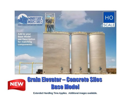 HO Scale Grain Elevator - Concrete Silos Kit - Upgradable 1:87 | eBay