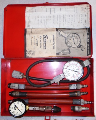 Snap-On Snap On Tool Compression Gage Gauge Set with Metal Box ...
