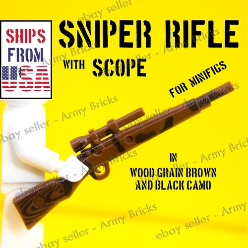 Sniper Rifle w/ Scope • CUSTOM TOY Bricks • Wood Brown & Black Camo | eBay