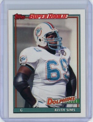 KEITH SIMS 1991 Topps Super Rookie #119 Redskins Dolphins | eBay