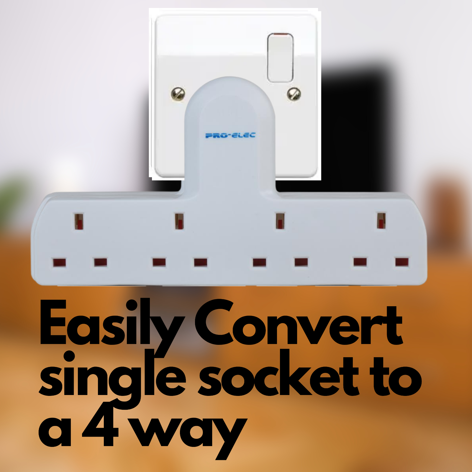 4 Gang Extension Socket Multi Plug 4 Way 13a Mains Power Adaptor UK ...