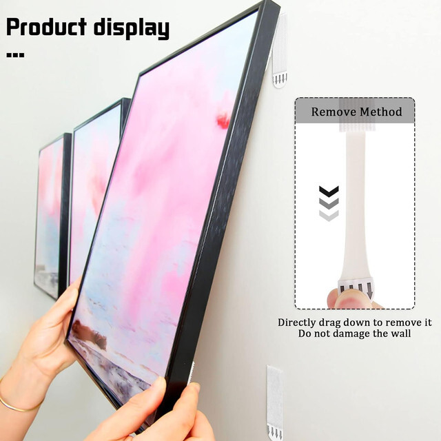 36 Pairs Picture Hanging Strips Heavy Duty Adhesive Large Narrow ...