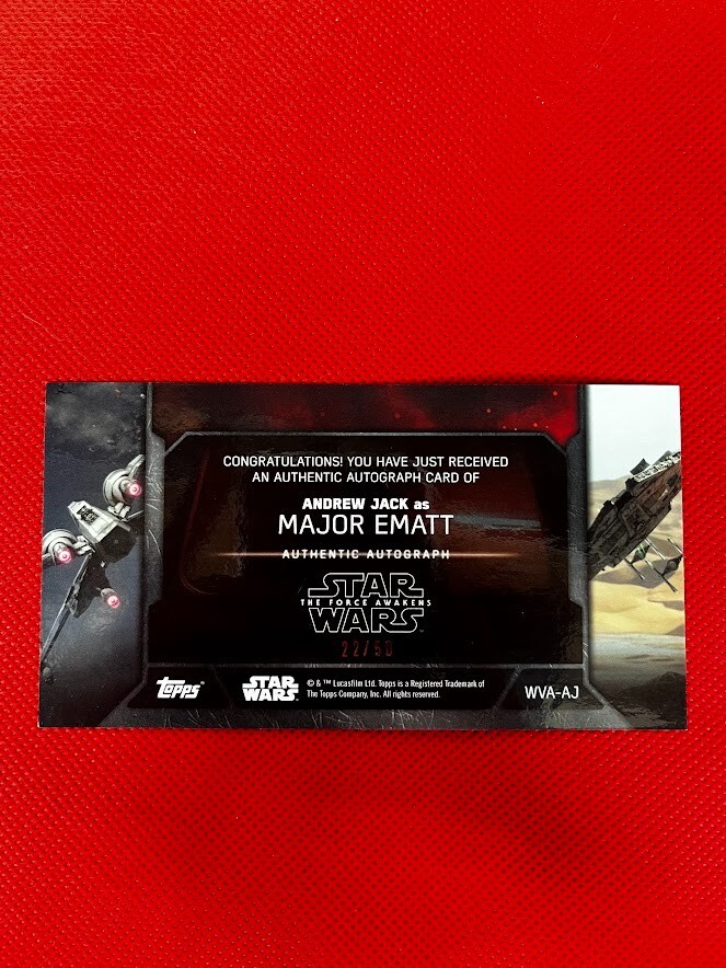 Topps Star Wars The Force Awakens 3D Wide-vision Andrew Hack Major ...