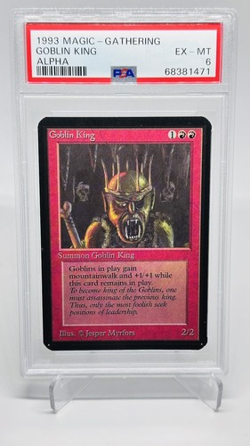1993 Magic The Gathering MTG Alpha Rare Goblin King PSA EX-MINT ...