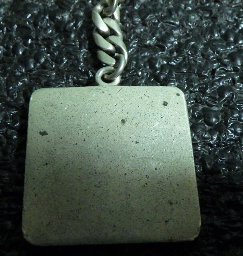 Vintage old sterling silver watch fob key chain cool silver Aztec Mayan ...