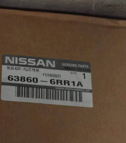 21-23 NISSAN ROGUE FRONT WHEEL OPENING MOLDING RH BLACK 63860-6RR1A NEW ...
