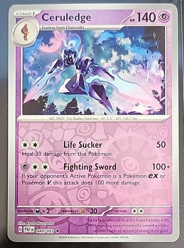 Ceruledge 040/091 Reverse Holo Paldean Fates Pokémon TCG Scarlet Violet ...