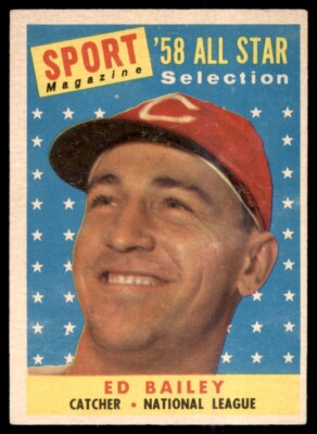 1958 Topps All Star Ed Bailey Cincinnati Reds #490 | eBay