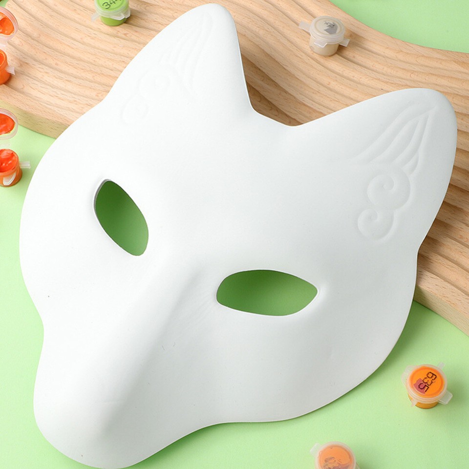 3pcs Blank Fox Masks Blank Masks DIY Hand Painted Masks Masquerade Fox ...