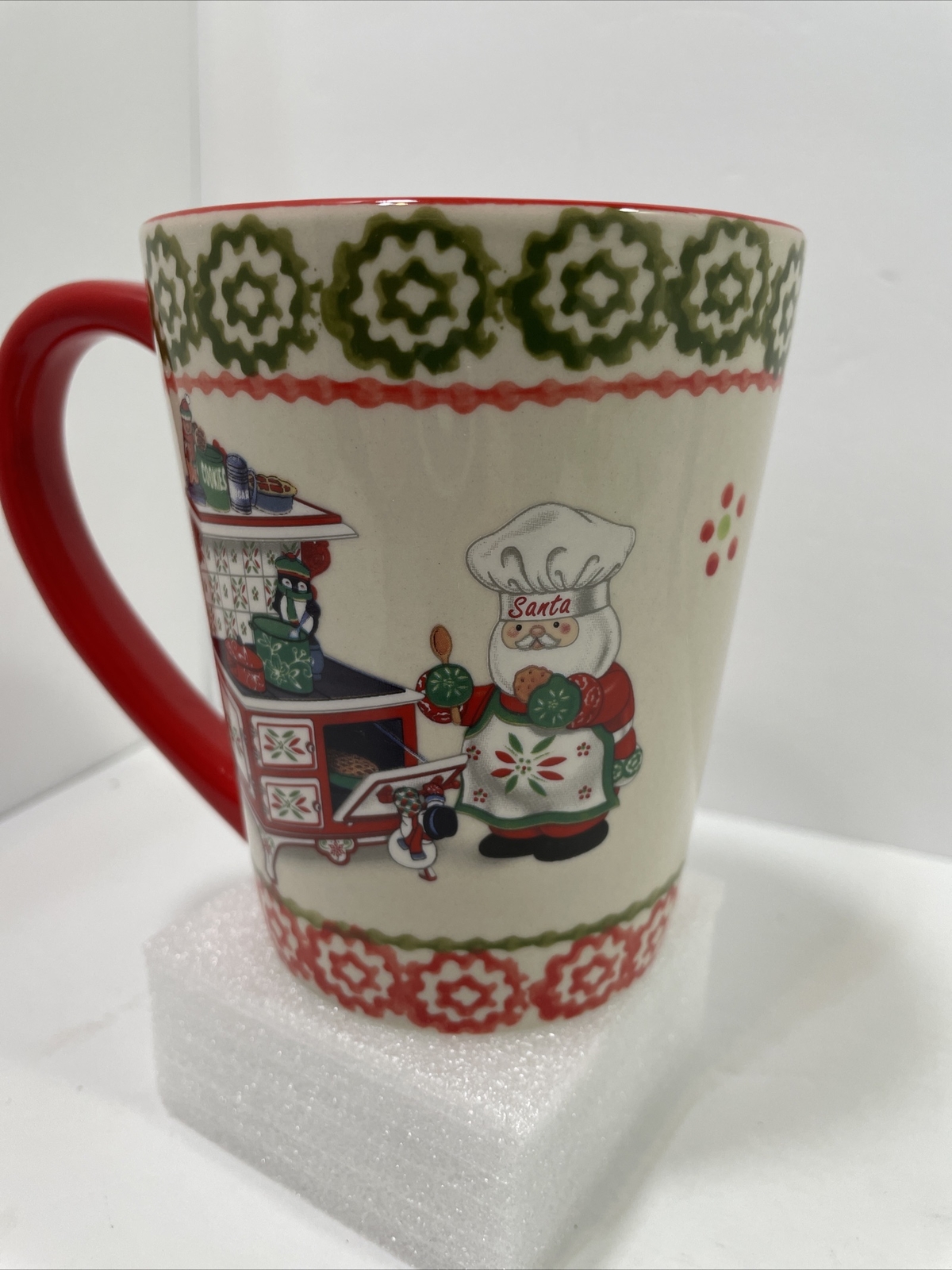 Beautiful Decorative Coffee Mug "New Temptations" Santa Baking Cookies ...