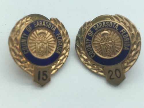 County of Sarasota, Florida 15 and 20 year Lapel Pins | eBay