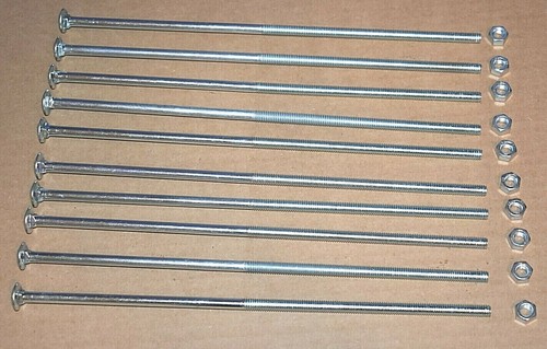 10 Heavy Duty 5/16" x 12" Battery Hold Down Bolts Rods Adjust 6" To 12 ...