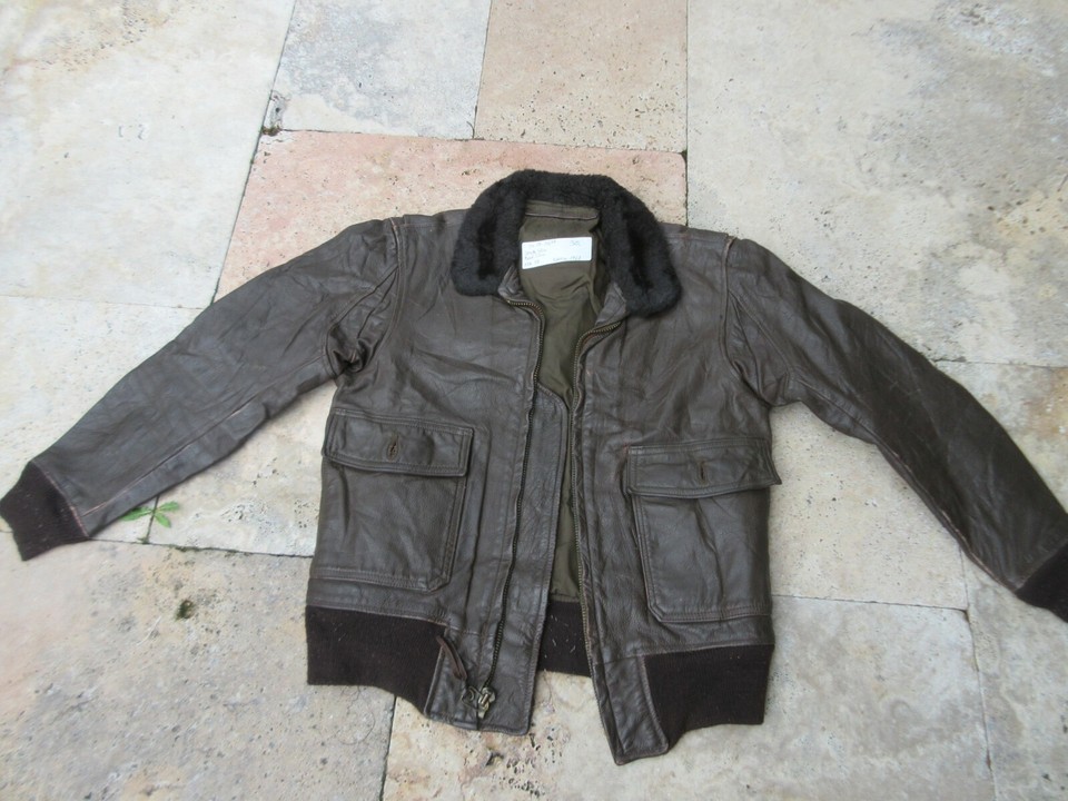 US Army G1 Flight Jacket M422A Leather Pilot Cooper Usmc Navy USN #30 ...