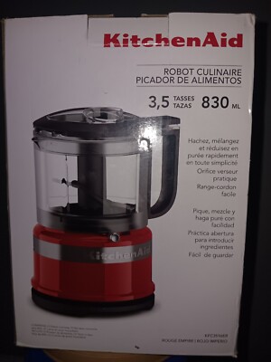 KitchenAid Mini Food Processor Empire Red - Chop, Mix, Puree (3.5cup ...