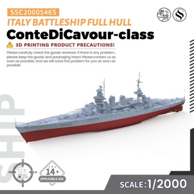SSMODEL V2.0 Military Model Kit Italy ConteDiCavour-class Battleship ...