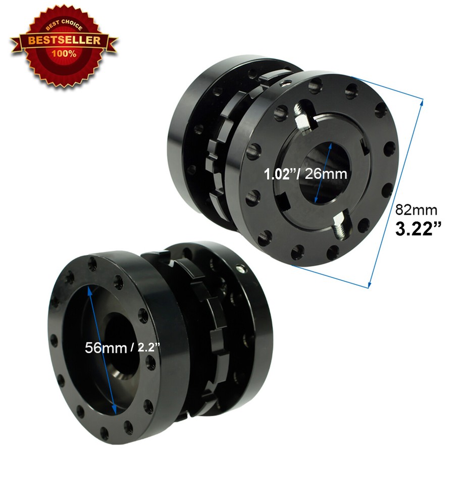 1.7"-3" Black Adjustable Steering Wheel Hub Extender Extension Spacer ...