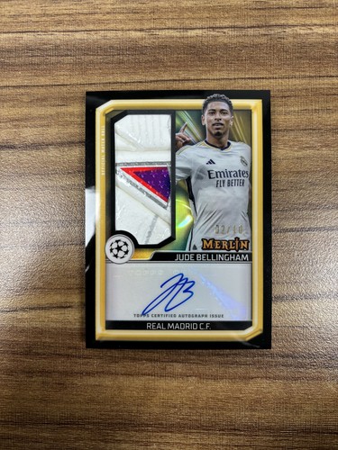 2024 TOPPS MERLIN MATCHBALL SIGNATURE JUDE BELLINGHAM BALCK AUTO 02/10 ...