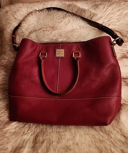 DOONEY & BOURKE Chelsea Shopper Red Pebbled Leather Large Tote Handbag ...