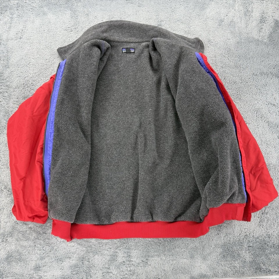 VTG Patagonia Shelled Synchilla Puffer Jacket XL Red USA *Damage ...