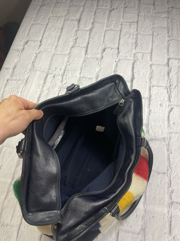 Hudson Bay HBC Striped 100% Wool Bag W Dust Bag Limited Edition Very ...