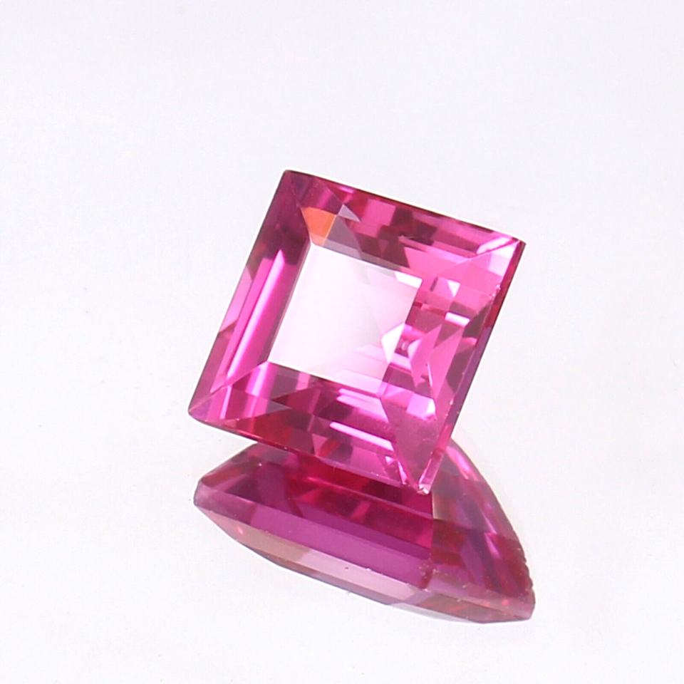 AAA Natural Flawless Ceylon Pink Sapphire Loose Square Gemstone Cut 5. ...