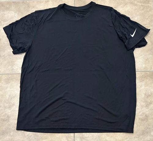 Nike Tee Dri-Fit Black w/ White Swoosh Adult XL Extra Large NEW Plain ...