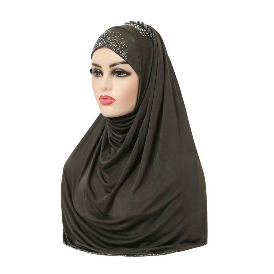 One Piece Amira Muslim Women Turban Hijab Islamic Head Scarf Pull On ...