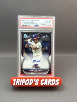 2023 Bowman Draft Chrome 1st Devin Saltiban Black Refractor Auto #2/75 ...