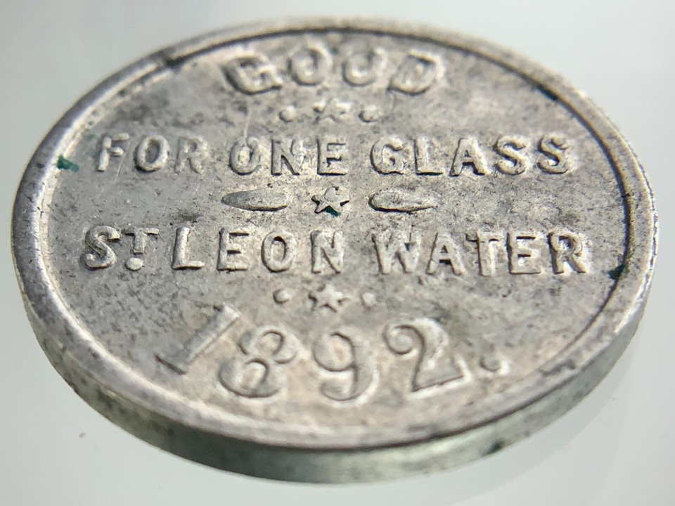 Good For One Glass St Leon Mineral Water 1892 Token GG448 | eBay