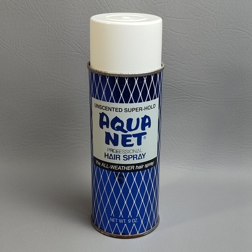 Vintage Aqua Net Hair Spray Unscented Super-Hold All-Weather Blue Can 9 ...
