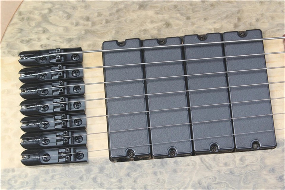 7 Strings Neck-thru-Body Electric Bass Guitar with Birdseye Maple Free ...