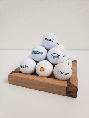 Small Wooden Golf Ball Pyramid Stacker for 14 Golf Balls (Balls not ...