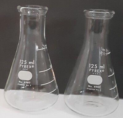Pyrex USA No. 4980 Narrow Mouth Flask - 125ml - LOT OF (2) | eBay