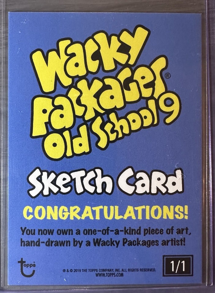 2020 WACKY PACKAGES OLD SCHOOL SERIES 9 SKETCH CARD CHARACTER by NIK ...