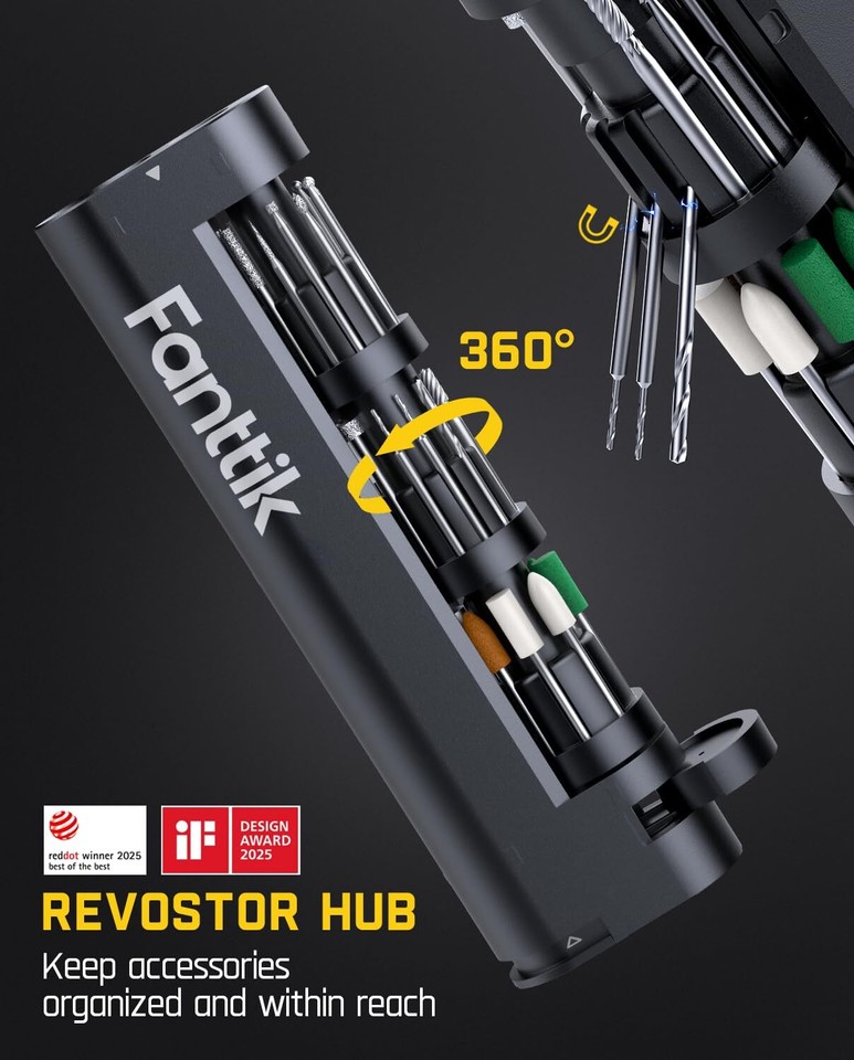 Fanttik F2 Master Mini Cordless Rotary Tool Kit 4V NeoPulse Motor 5 ...