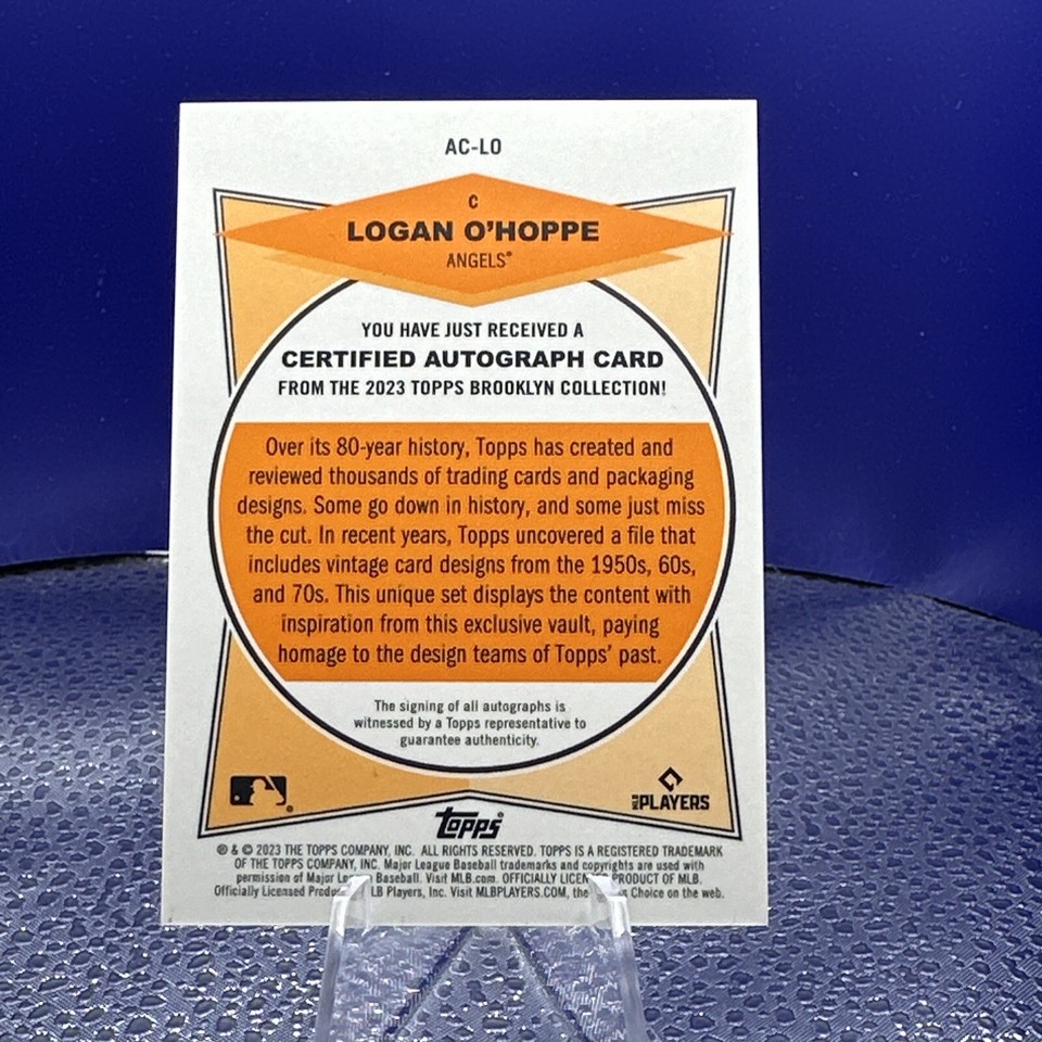 2023 Topps Brooklyn Collection Logan O'Hoppe RC Auto Orange Parallel 11 ...