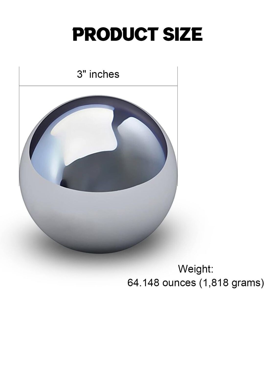 1- One Large 3" Inch G100 Precision Chrome Steel Bearing Ball AISI ...