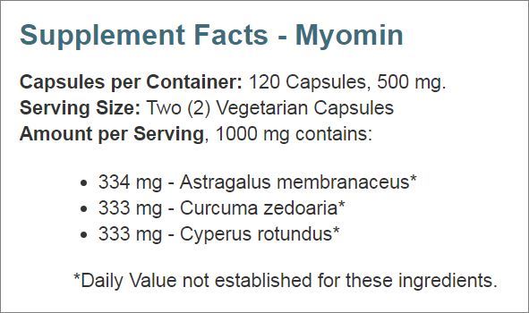 Myomin by Chi's Enterprise 500 mg 120 caps - Authorized Reseller ...
