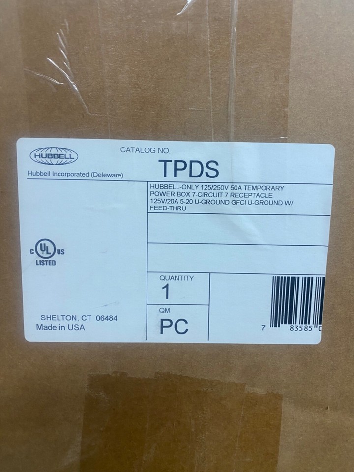 Hubbell Wiring Device-Kellems TPDS Power Distribution Box,50 Ac,(6) 5 ...