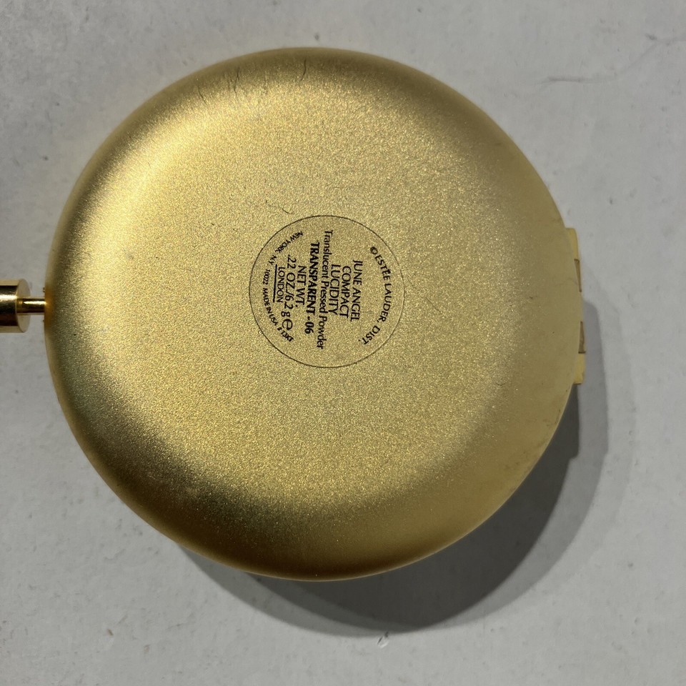 ESTEE LAUDER June Angel Swarovski Powder Gold COMPACT Embossed CASE ...